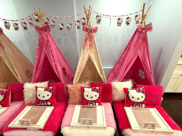 Hello Kitty Sleepover Party Ideas & Teepee Setups
